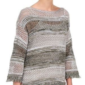 eight eight eight | Sweaters | Striped Fringed Sweater By Eight Womens ...